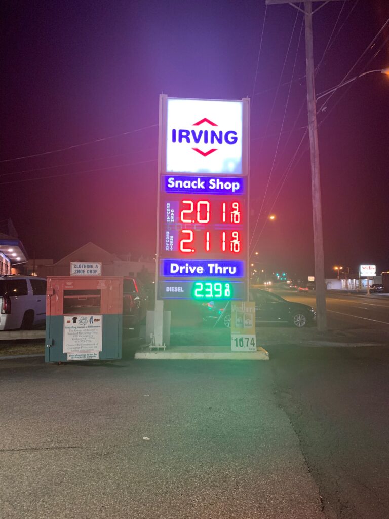 Gas Price Pole Signs. LED pole sign
